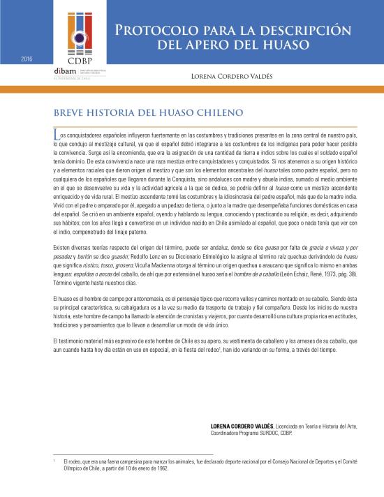 Protocolo para la descripción del apero del huaso | Centro de ... Protocolo para la descripción del apero del huaso | Centro de ...